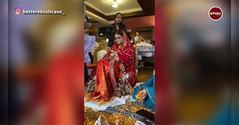 Funny Viral Video Of Bride Sleeping In Between Of Marriage Rituals