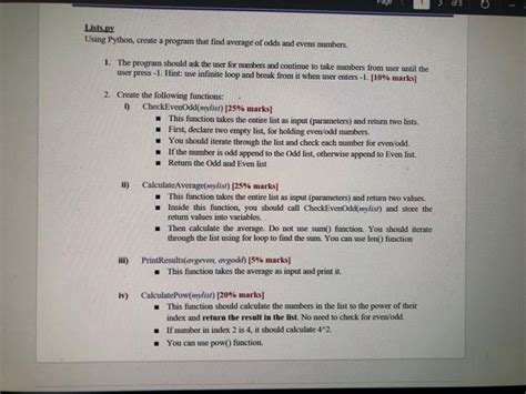 Solved Sing Python Create A Program That Find Average Of Chegg