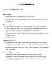 Understanding Capacitance Experiments And Observations Course Hero