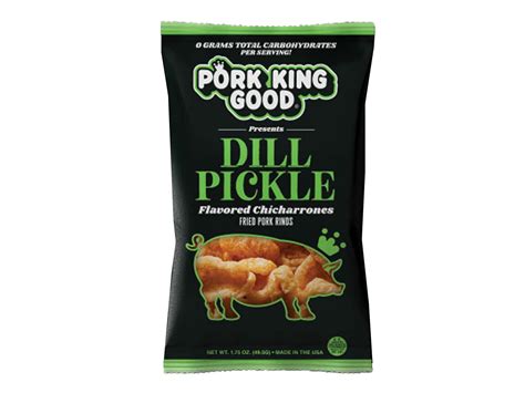 Pork King Good Dill Pickle Pork Rinds Chicharrones Keto Friendly