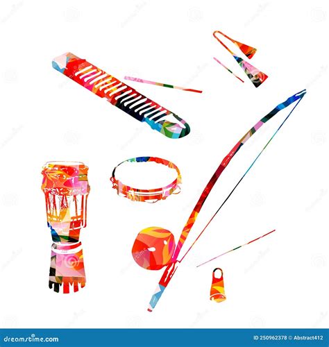 Berimbau Percussion Instrument Icon Cartoon Style Vector Illustration