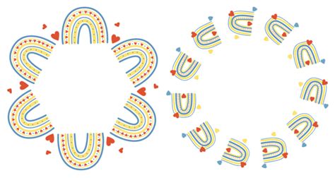 Rounded Rainbow Frame Rainbow Background Rainbow Rainbow Border Png