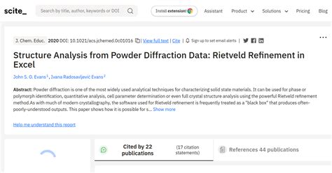Structure Analysis From Powder Diffraction Data Rietveld Refinement In
