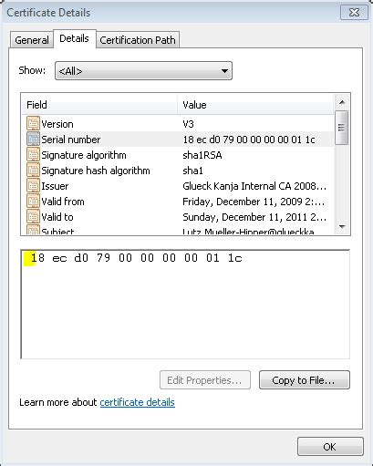 Cryptolives Attic Copy And Paste Error On Certificate Serial Number Or