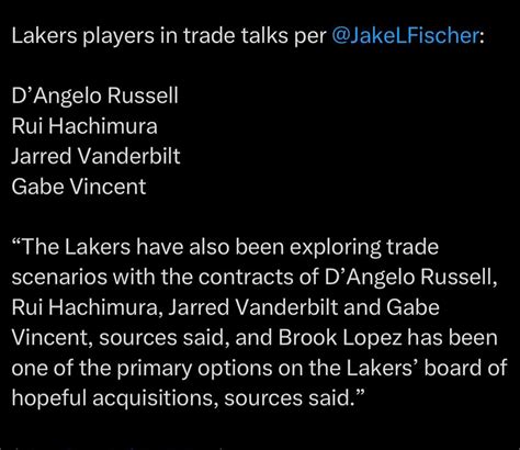 We Ok Vando Being In Trade Talks R Lakers