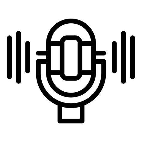 Microphone Voice Command Icon Outline Vector Artificial Intelligence