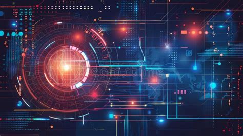 Advanced Abstract Technology Big Data Backdrop With High Tech Elements