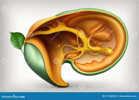3d Illustration Cross Section Of Healthy Human Gallbladder Stock Illustration Illustration Of