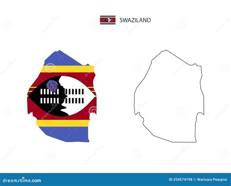 Eswatini Outline 3d Silhouette Map Cartoon Vector 307437373