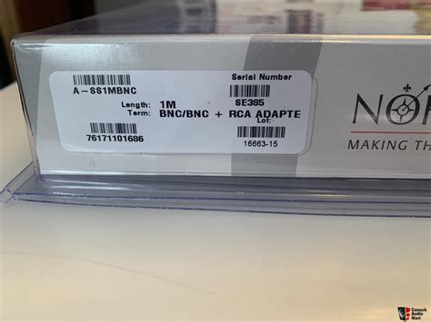 Nordost Silver Shadow BNC W RCA Adapters 1M Photo 5543767 US Audio Mart