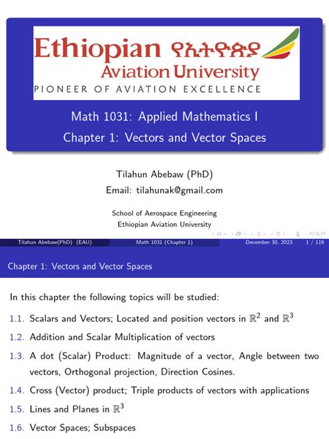 Math1031 Chap 01 Pdf Vector Space Euclidean Vector