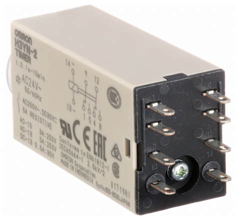OMRON Multi Function Timing Relay 24V AC 5A 250V 8 Pins DPDT