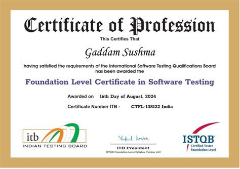 Sushma Gaddam On Linkedin Istqb Certified