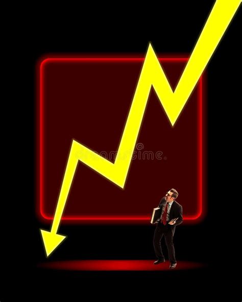 Analytical Arrow Going Down Man Employee Analytics Working On New Strategy For Company Growth