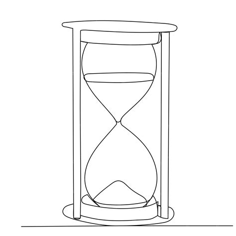 Dibujo De Reloj De Arena Por Un Vector De Línea Continua Vector Premium