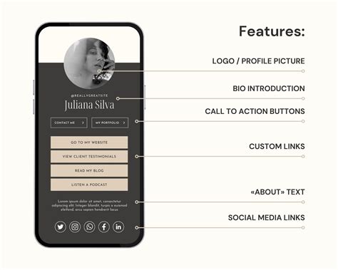 Instagram Link In Bio Template Linktree Template Canva Landing Page