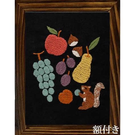 Dmc 刺繍キット マカベアリス（makabealice） フリーステッチ キット12ヶ月のモチーフと生きものたち 自然の恵み 額付きセット