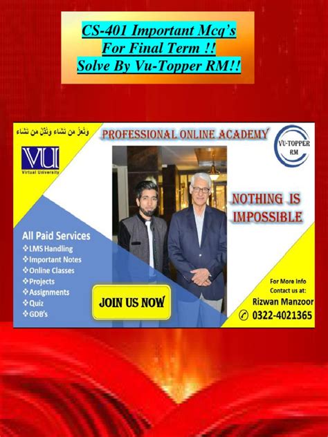 cs401 mcq s finalterm by vu topper rm pdf thread computing