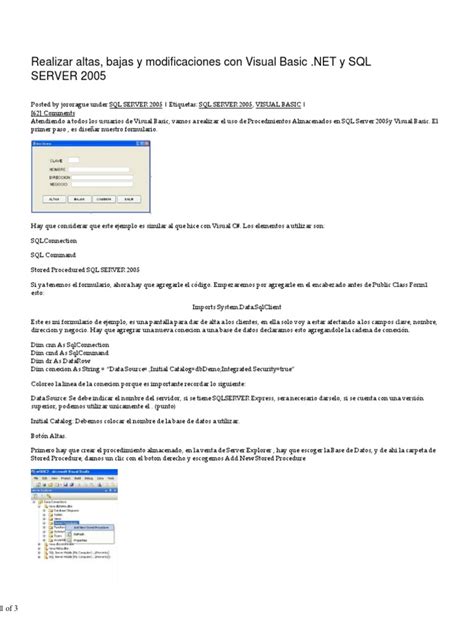 Abc Stored Procedures Con Visual Net Pdf Básico Sql