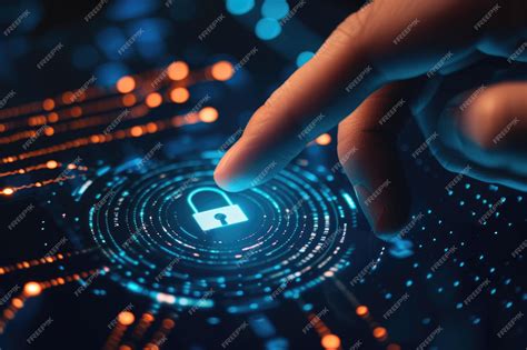 개인 데이터 보호 디지털 지문 자물쇠 추적 고객 파악 Kyc Kyc 사이버 보안 기술 네트워크 데이터 보호 배경 스마트폰 기호에 대한 디지털 잠금 프리미엄 사진