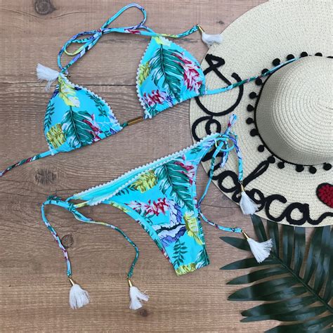 BiquÍni Estampado Detalhe Tacel Dondoca Moda Feminina Dondoca Moda