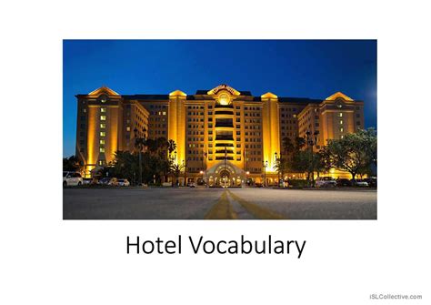 Hotel Vocabulary English Esl Powerpoints