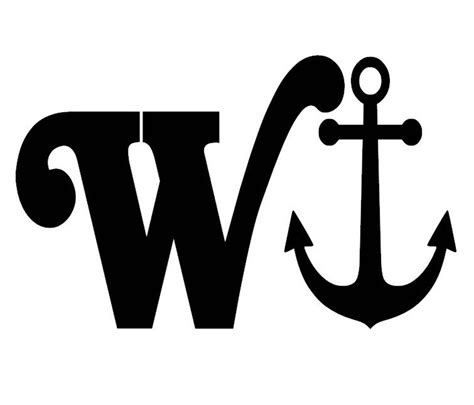 W Anchor Decal Multiple Colors And Sizes Laptop Phone Window Rv