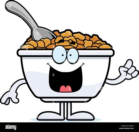 A Cartoon Illustration Of A Bowl Of Cereal With An Idea Stock Vector