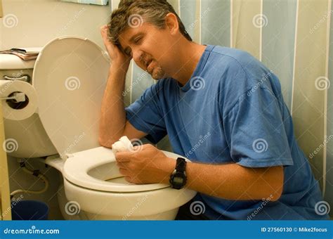 Throwing Toilet Tissue Down Into The Toilet Stock Image Cartoondealer