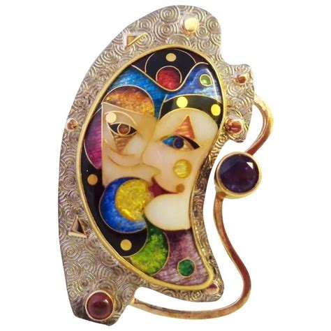 Alexa And Peter Smarsh 18k And 14k Enamel Pendant Etsy
