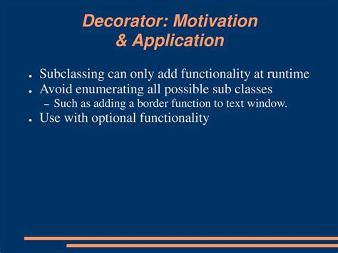 Decorator Intent Also Known As Wrapper Example A Text Window Ppt