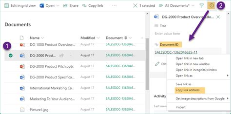 how to enable document id feature in sharepoint online