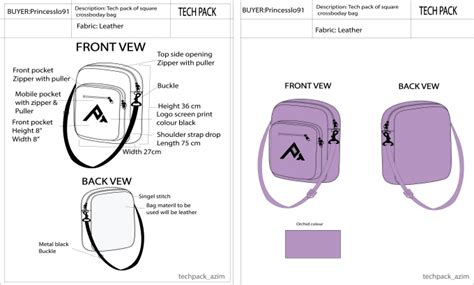 Create All Kinds Of Bag Tech Pack For Manufacturing By Techpackazim