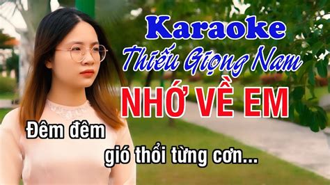 Nh V Em Karaoke Thi U Gi Ng Nam H T V I Ng C Lan Youtube