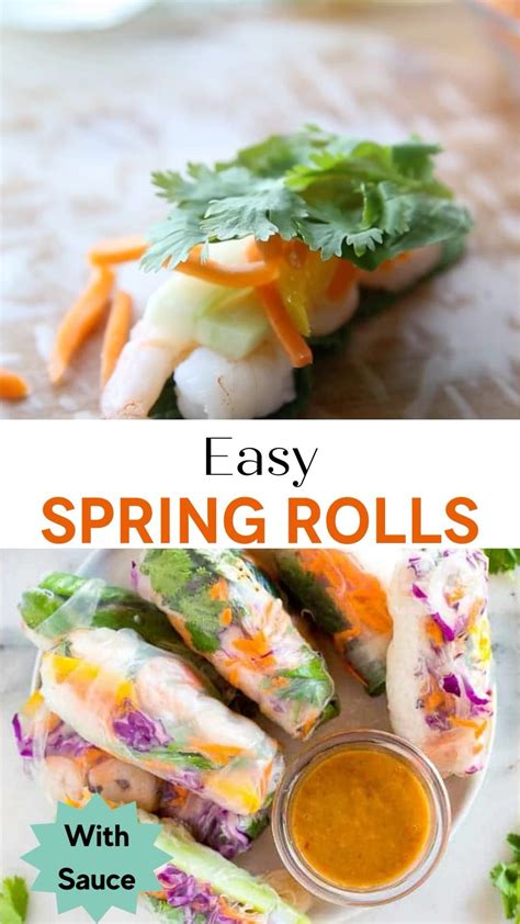 Rice Paper Spring Rolls With Dipping Sauce