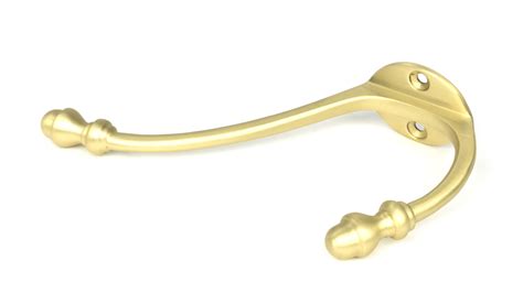 From The Anvil Satin Brass Hat And Coat Hook Sealco Scotland