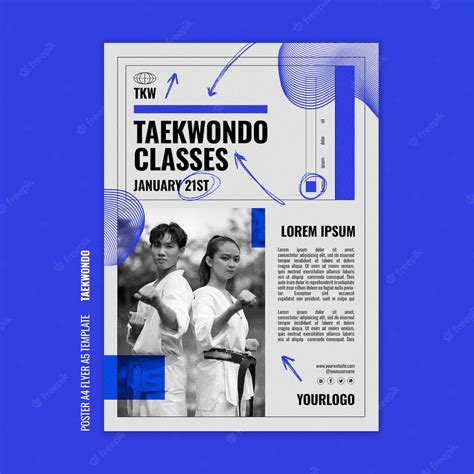 전통 태권도 무술 수직 포스터 템플릿 무료 Psd 파일