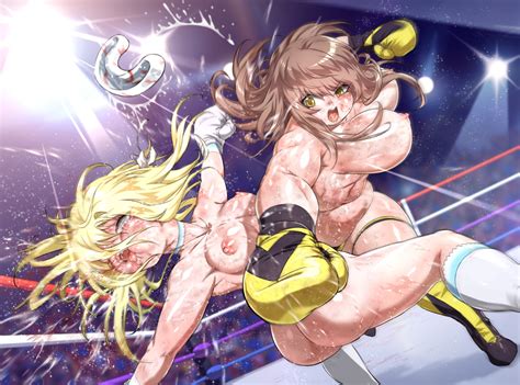 Norbon Tagme Girls Blonde Hair Boxing Catfight Multiple Girls Ryona Topless Female