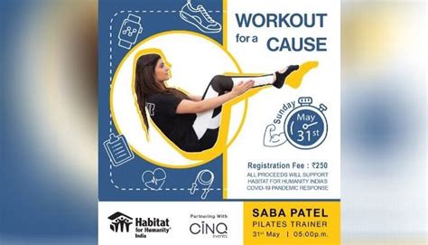 Workout For A Cause With Saba Patel On 31st May 2020 At 5pm Ketto