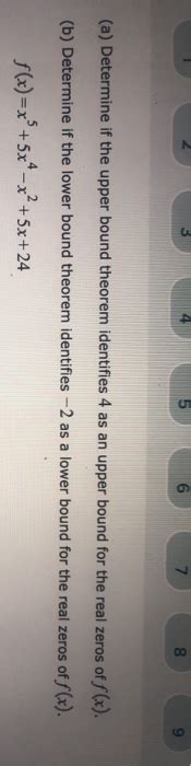 Solved 4 5 6 8 A Determine If The Upper Bound Theorem