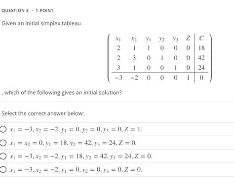 solved given an initial simplex tableau
