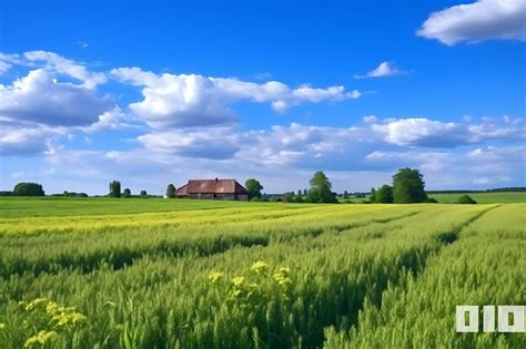 Countryside Farm Landscape Premium Ai Generated Image