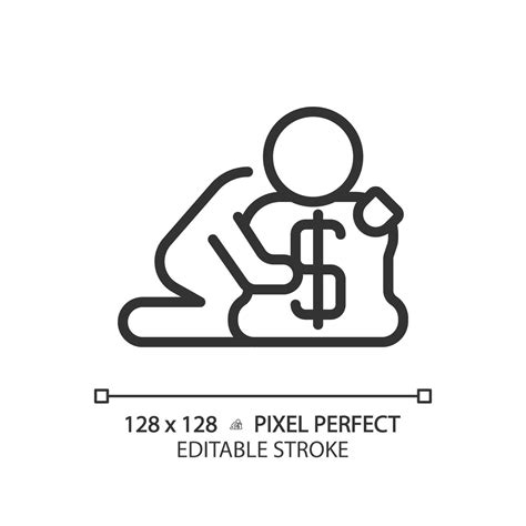2d Pixel Perfect Editable Black Greed Icon Isolated Simple Vector Thin Line Illustration