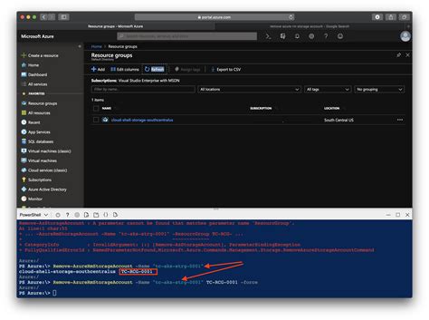 Unable To Delete An Azure Resource Group Due To A Non Existent Storage