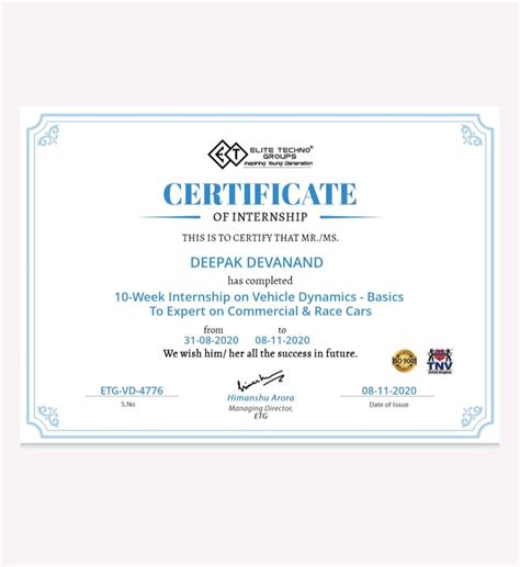 Completed My Internship At Elite Techno Groups It Was Quite A Good Learning Opportunity