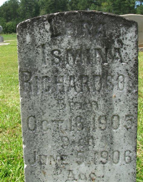 Lora Ismina Richardson 1905 1906 Homenaje De Find A Grave