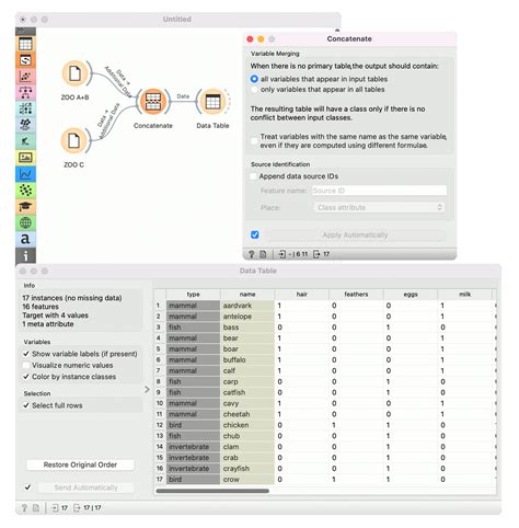 Concatenate — Orange Visual Programming 3 Documentation