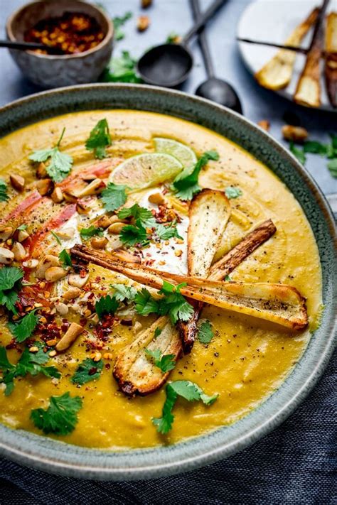 Spicy Parsnip And Sweet Potato Soup Nickys Kitchen Sanctuary