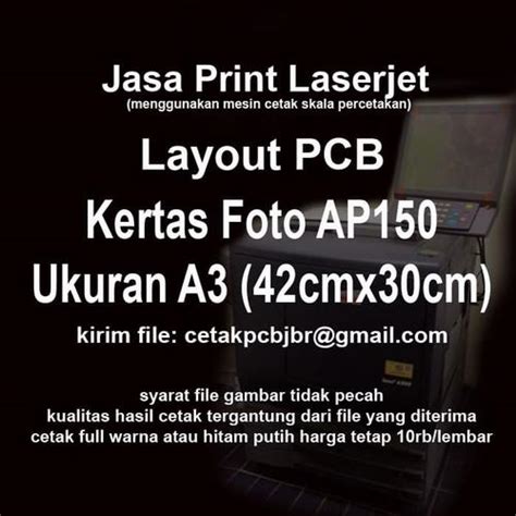 Jual Jasa Cetak Laserjet Ukuran A Untuk Bikin PCB Cetak PCB DIY PCB Kab Jember Cetak