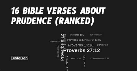 16 Bible Verses About Prudence Kjv